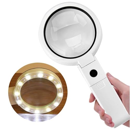 Desktop Magnifying Glass with Light, Handheld Large Magnifying Glass 12 ...
