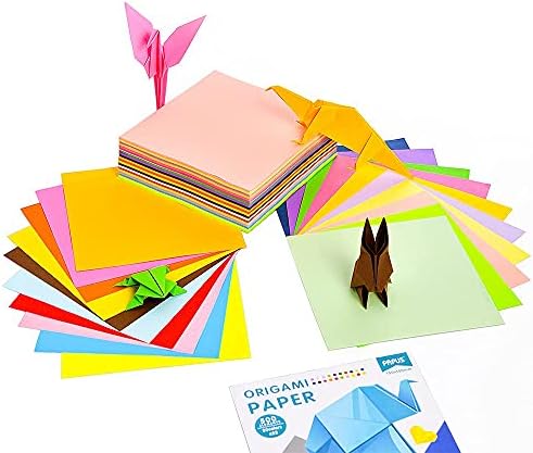 PAPUS Origami Paper 500 Sheets 20 Colors Double Sided Colors 6inch ...