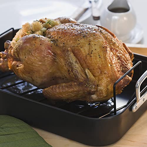 Mydracas BBQ Rib Racks for Smoking and Grilling,Turkey Roasting Rack Roast Rack Dual Purpose fit ...