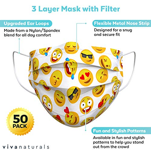 Cartoon Face Masks for Children (50 Pack) - Premium Cartoon Childrens ...