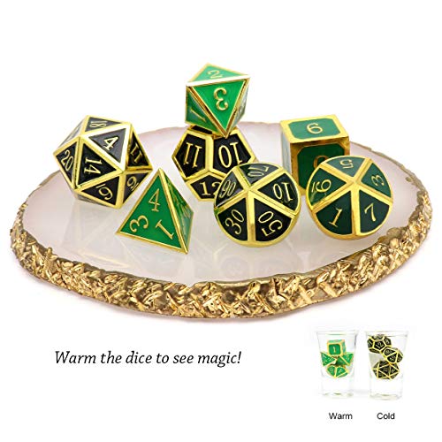 Haxtec Color Changing Temperature Metal DND Dice Set Heat Sensitive ...