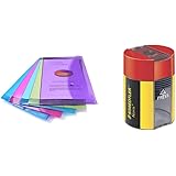 Rapesco 0688 A4/Foolscap Plastic Popper Wallet, Transparent Assorted ...