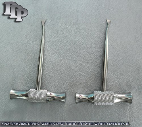 2 PCS CROSS BAR DENTAL SURGERY ROOT TOOTH ELEVATOR WINTER CRYER 11R ...