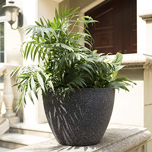 Indoor Outdoor Large Tree Planter - 14.2 Inch Flower Pots with Drainage ...