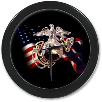 Amazon.com : United States Marine Corps Chrome Double Ring Neon Clock ...