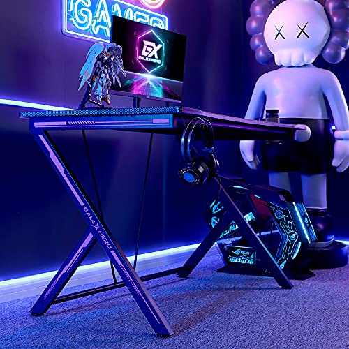 GALAXHERO 45.2" Large Gaming Desk, Gamer Computer Desk with Headphone ...