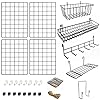4 Pack Wire Wall Grid Panel with Accessories | Includes Hanging Baskets ...