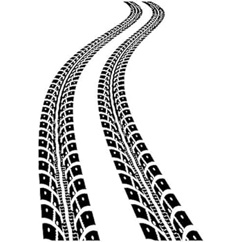 Tire Tracks Wall Sticker Tire Tread Decals Automotive Murals Boys Room ...