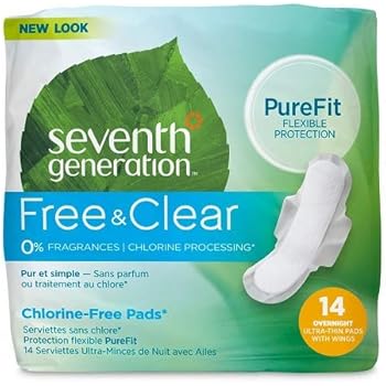 Amazon.com: Seventh Generation Ultra Thin Pads, Overnight with wings ...