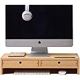 Amazon.com: Kirigen Wood Monitor Stand with 2 Drawers - Computer Arm ...