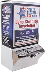 Amazon.com: Safety Glasses USA Pre-moistened Lens Cleaning Wipes, Box ...