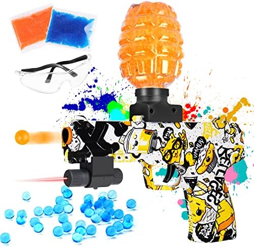 JFIEEI Gel Ball Blaster,Yellow Splatter Ball Gun,Gel Pistol with 10000 ...