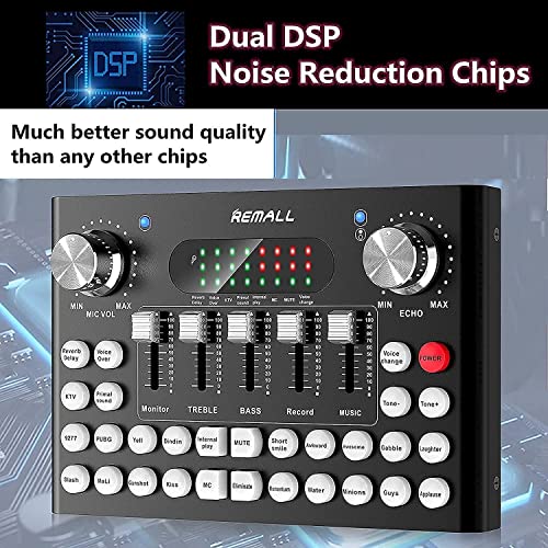 REMALL The Sound Card V8, Sound Board Mixer SoundBoard Sounds Card For ...