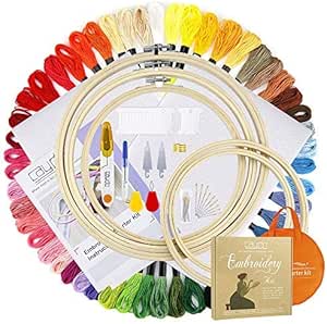 Amazon.com: Caydo Embroidery Kit with Packing Bag Including ...