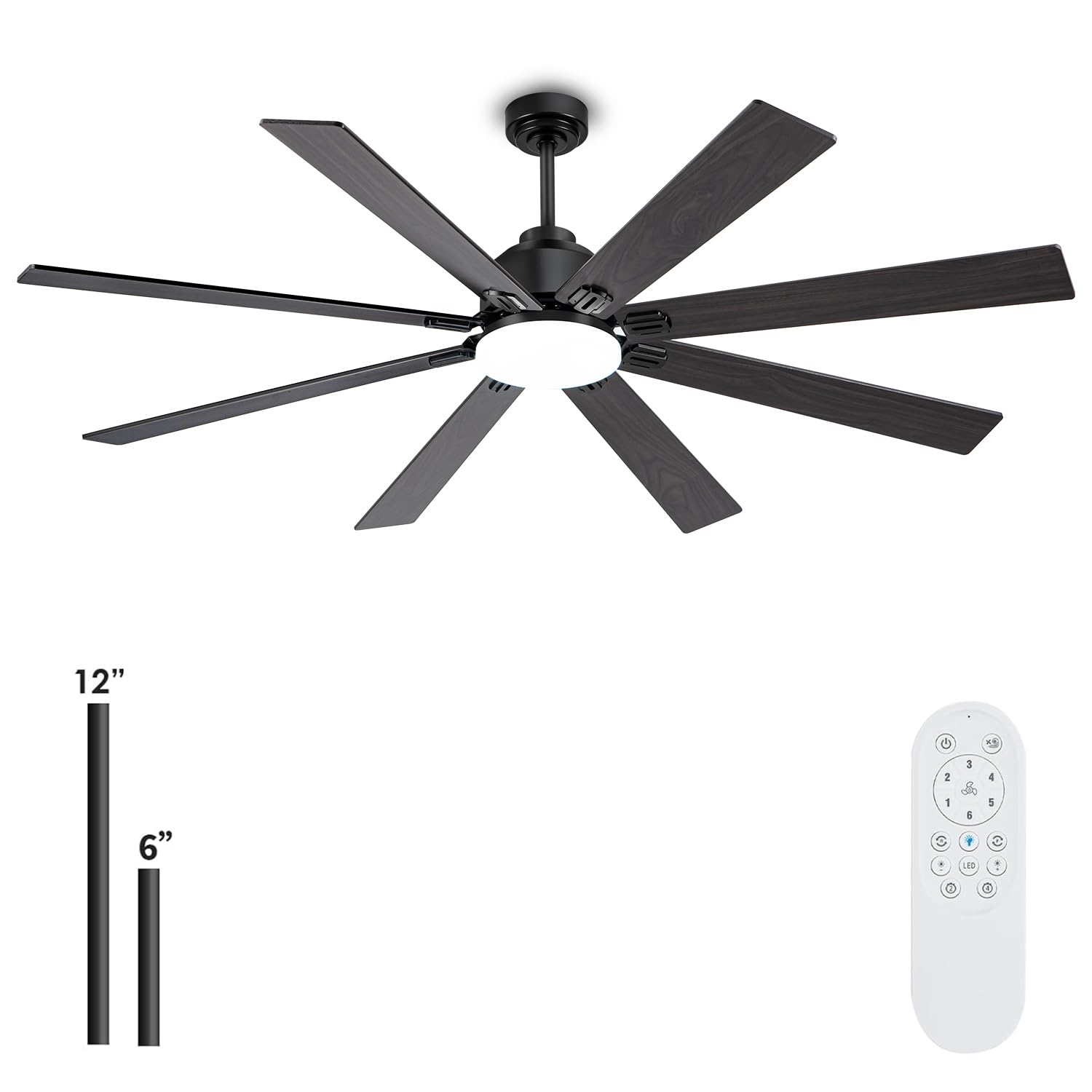 **MISSING THE PARTS THAT CONNECT BLADES** Kayleik 72 Inch Large Ceiling ...