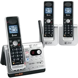 Amazon.com : AT&T DECT 6.0 Black/Silver Digital BlueTooth Cordless ...