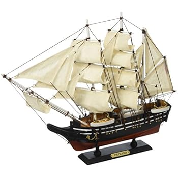 Amazon.com: Hampton Nautical Wooden Moby Dick - Pequod Model Whaling ...