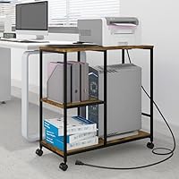 Computer Tower Stand, PC Tower Stand Metal Rolling Cart Holds up to ...