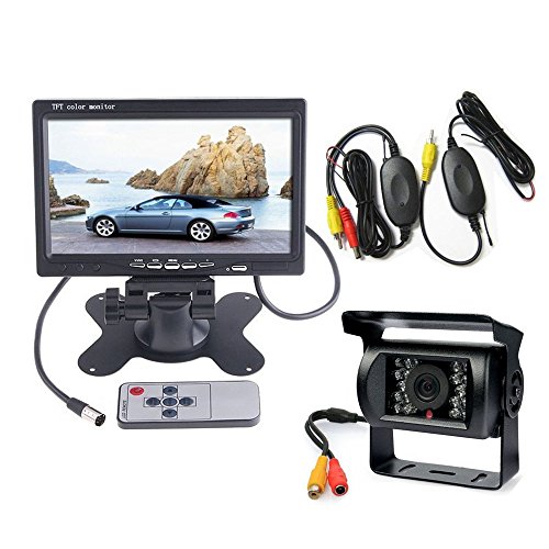7" LCD Monitor Car Vehicle Rear View Kit + 18 LED IR Night Vision ...