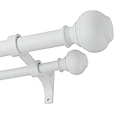 Amazon.com: TANGWIN White Double Curtain Rods for windows 66 to 120 ...