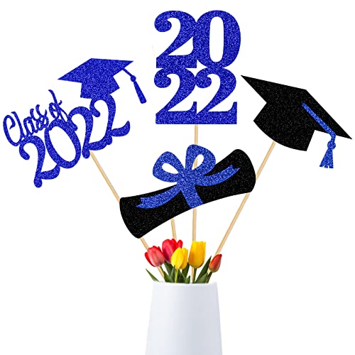 Graduation Party Centerpieces for Tables 2022 Blue Glitter Graduation ...