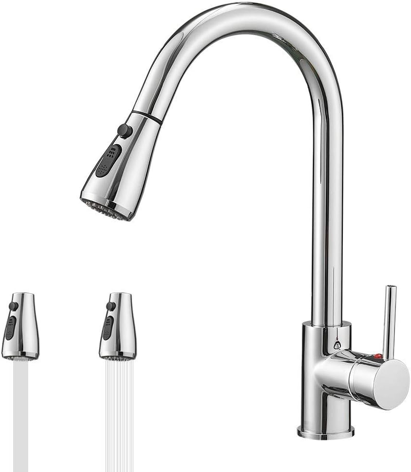 Single Handle High Arc Pull Out Kitchen Sink Tap, Single Level ...