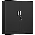 Amazon.com: JINKUR Metal Storage Cabinet with Locking Doors and 2 ...