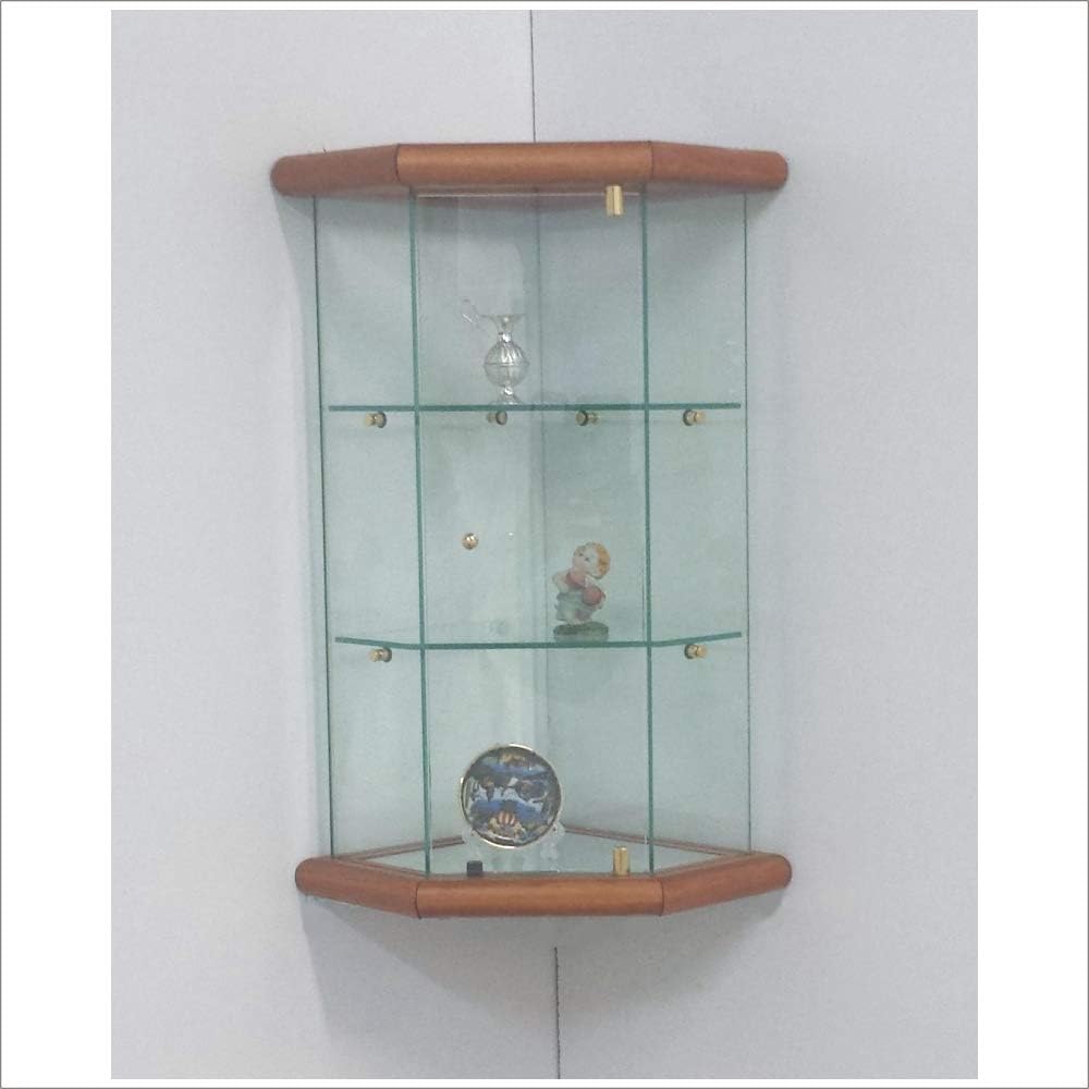 VM ART DESIGN GLASS Vitrine murales Coin VM502T-TR (merisier): Amazon ...