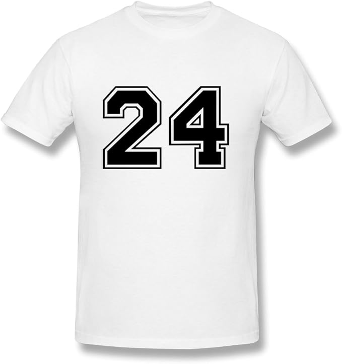 Amazon.com: Customized Number 24 Mans 100% Cotton Tee Shirt: Clothing