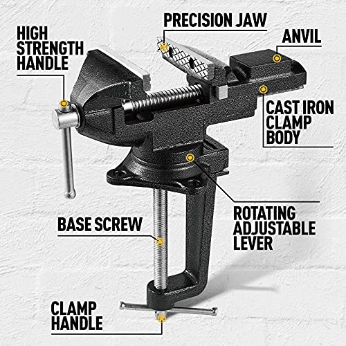 Dual-Purpose Combined Universal Vise 360° Swivel Base Work, Bench Vise ...