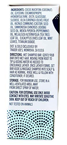 Trader Joe's Shampoo Bar Peppermint & Tea Tree with Coconut, Olive, and ...