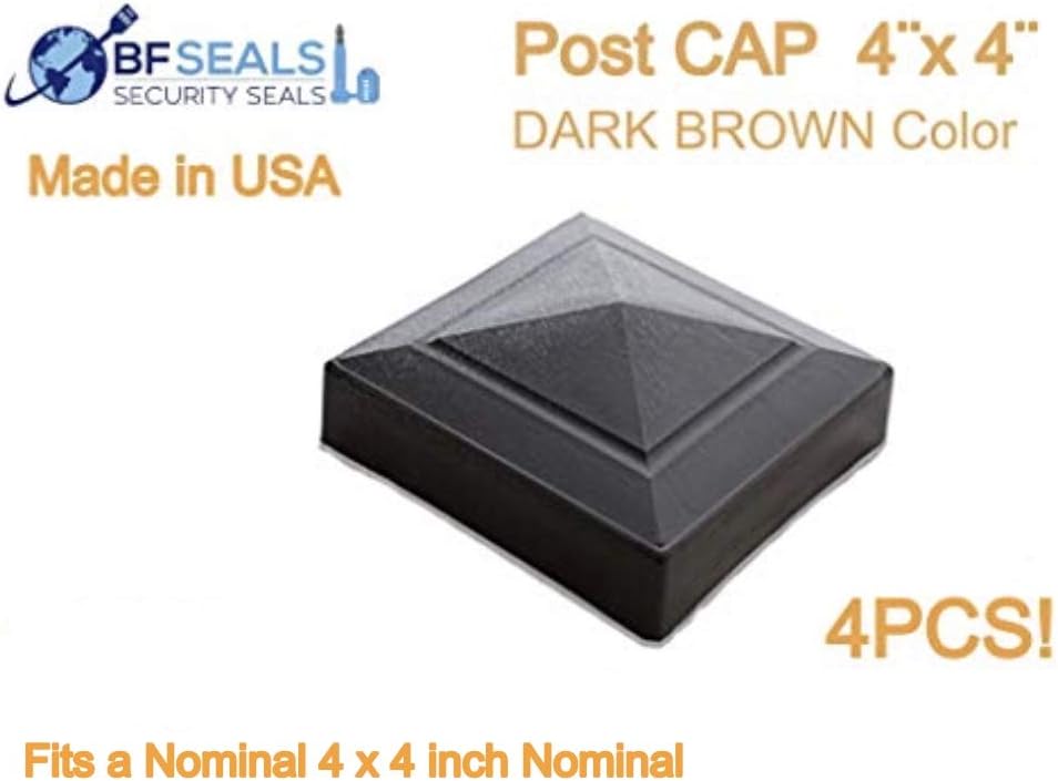 Plastic Post Cap, 4 x 4 inches - Nominal, Dark Bronze Color, 4 Pieces ...