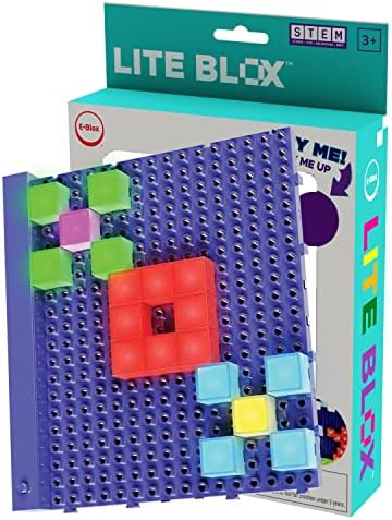 E-Blox Lite Blox STEM Builder Kit (30 Pieces), Colorful LED Lights ...
