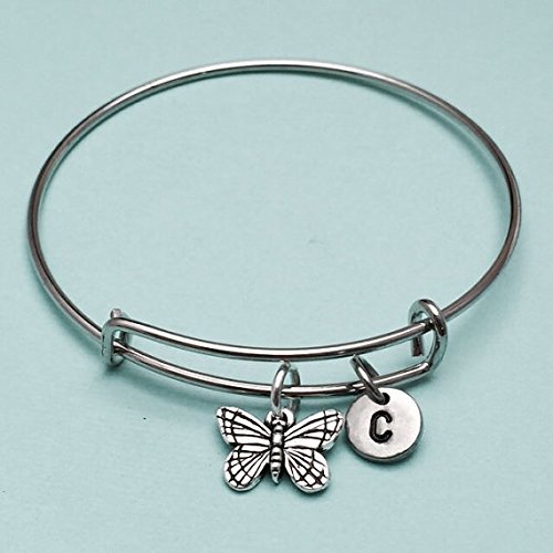 Amazon.com: Butterfly bangle, butterfly charm bracelet, expandable ...
