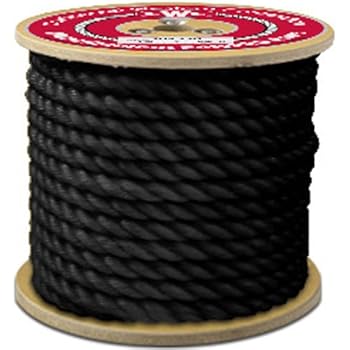 CWC Polypropylene California Truck Rope - 3/8" x 600 ft, Black & Orange ...