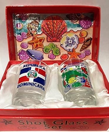 Amazon.com | Dominican Republic Shells On Shore Boxed Shot Glass Set ...
