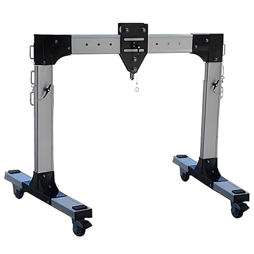250KG/550LBS Load Aluminum Portable Gantry Crane, 8.2-13.1FT Height ...