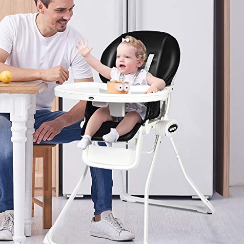 INFANS Simple Fold Baby High Chair, Space Saving with Multiple ...