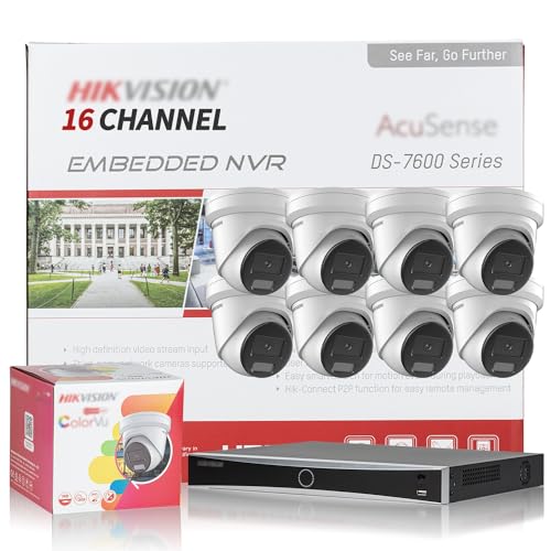 HIKV 16 Channel Security Camera System, DS-7616NXI-I2/16P/S 16CH 4K ACU ...