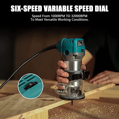 TwoWin Router Tool, 110V 800W Compact Palm Wood Router Tool for ...