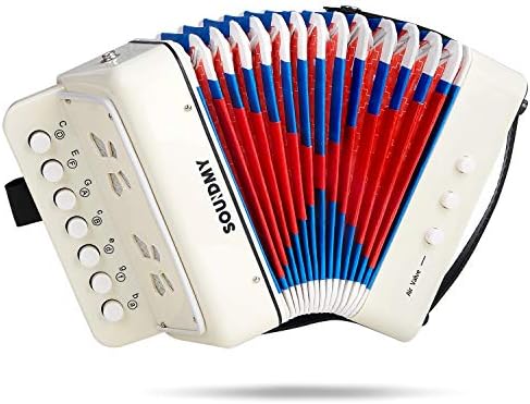 Souidmy Kids Accordion, 10 Keys Button Accordion, Toy Accordian, Mini ...