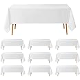 Amazon.com: Aocoz Rectangular Tablecloths 90x132 Inch 10 Pack White ...