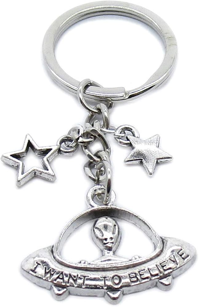 Amazon.com: 100 Pieces Keyrings Keychains KA0005 ET UFO Alien Star ...