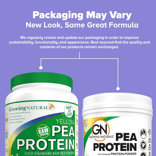 Growing Naturals | Original Raw Pea Powder 15g Plant Protein | 2.8G ...
