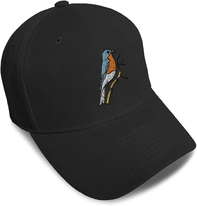 Baseball Cap Animal Bird Wildlife Bluebird Acrylic Hats for Men & Women ...