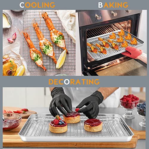 Cooling Rack Set of 2, E-far Stainless Steel Baking Rack for Oven ...