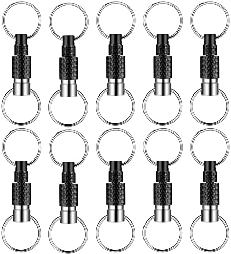 10 Packs Detachable Keychain Quick Release Pull Apart Key Ring with 2 ...