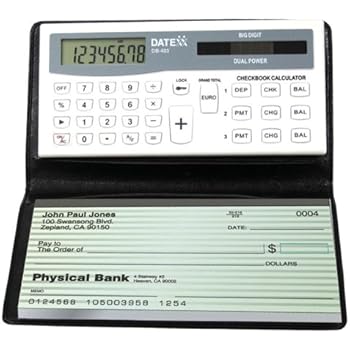 Amazon.com : Datexx DB-413 Checkbook Calculator : Checkbook Cover With ...