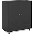Amazon.com: JINKUR Metal Storage Cabinet with 2 Doors and Adjustable ...