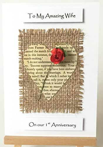 Amazon 1st Wedding Anniversary Cards Paper Husband Wife Handmade Amazon 1st Wedding Anniversary Cards Paper Husband Wife Handmade